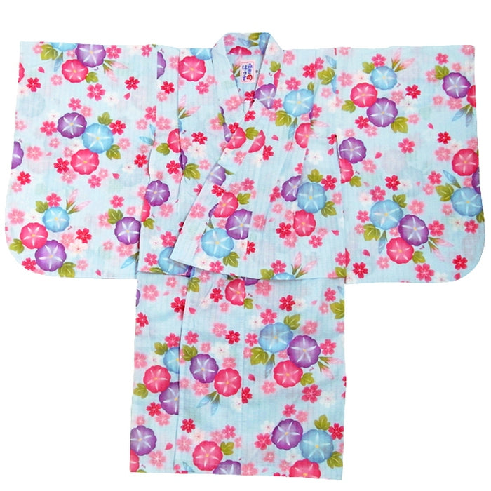 Asagao / Sakura pattern yukata (for girls) – ミキハウスオフィシャルサイト